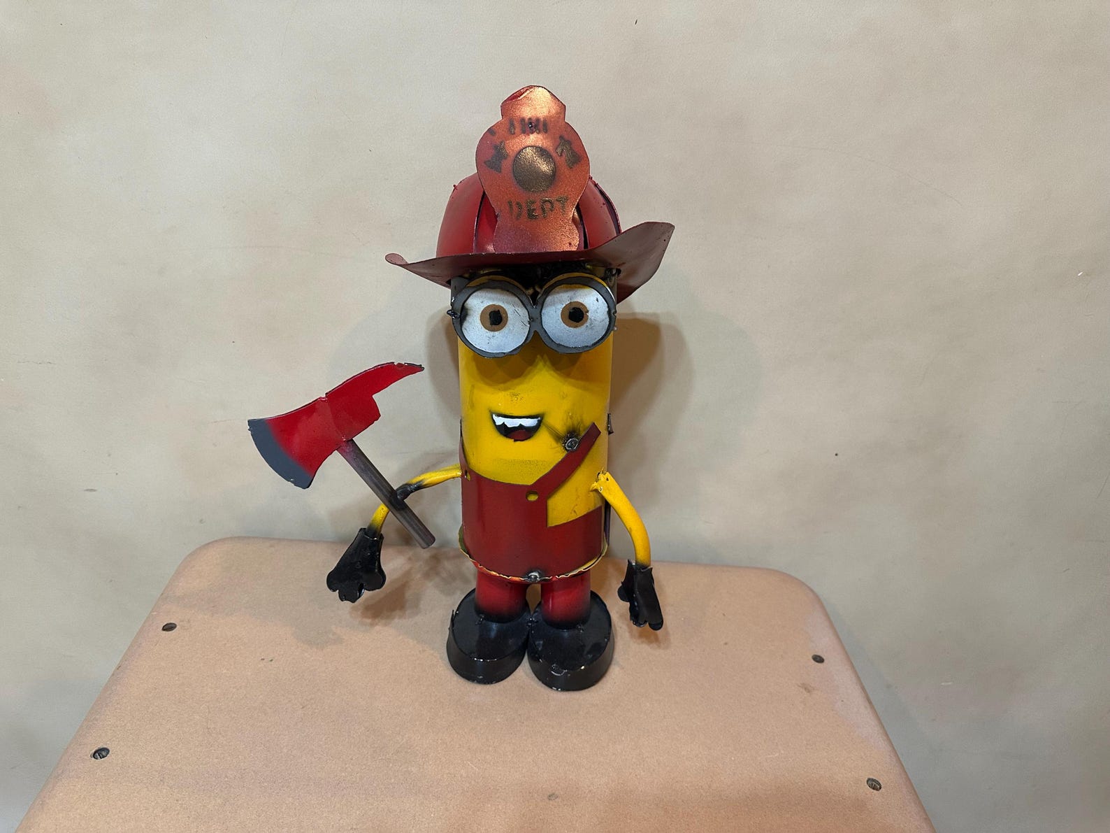 Handmade Metal Cowboy Minion | Farmhouse Rodeo Yard Art Garden Decor ...