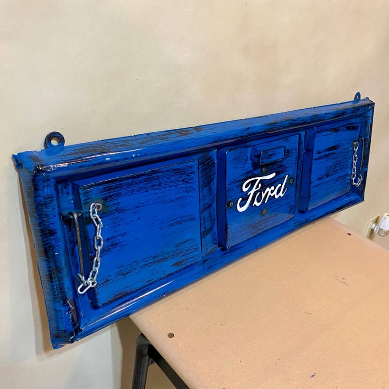 Metal Ford Tailgate | Mancave Garage Decor | Artisan Made Hanging Sign ...