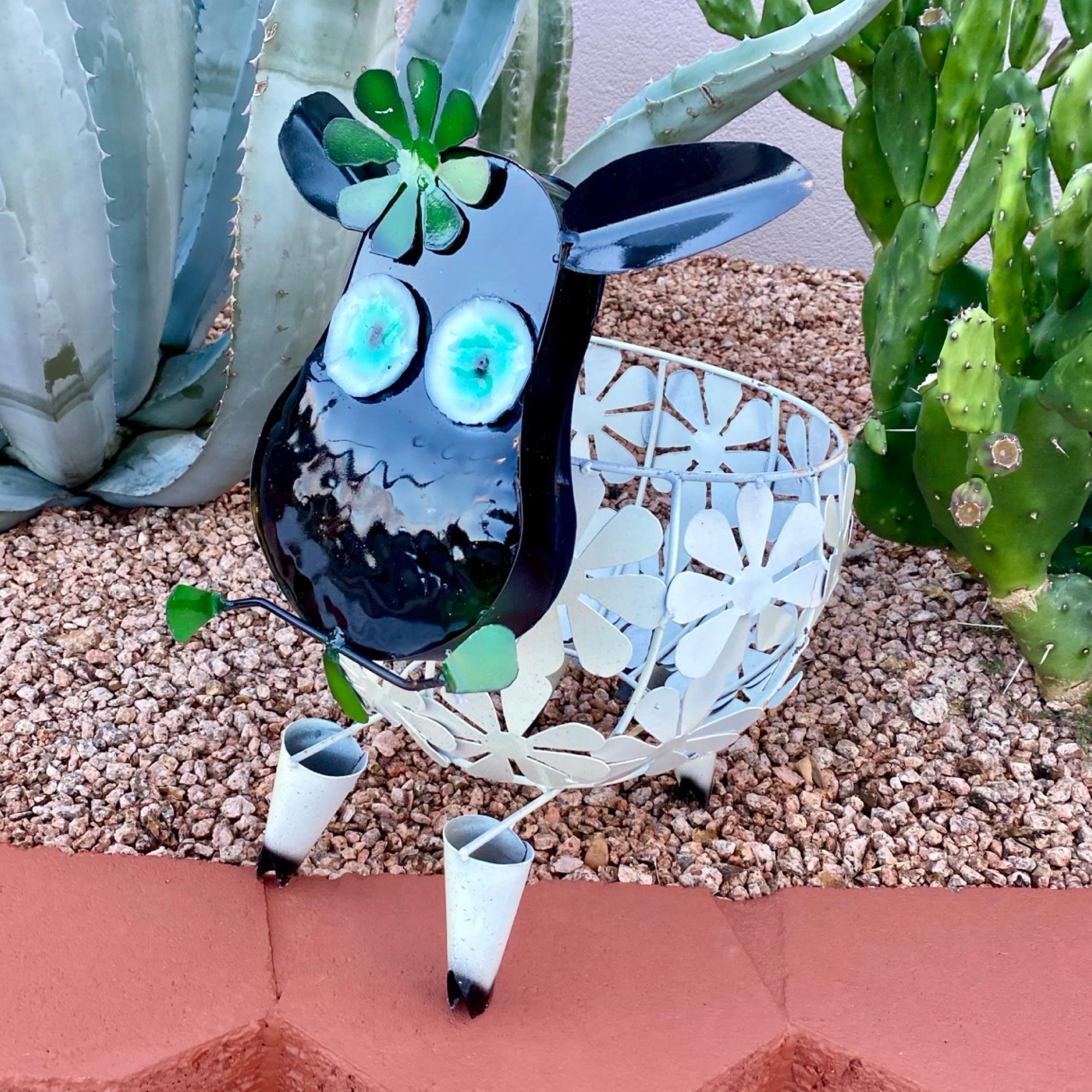 Lifesize Handmade Metal Flower Sheep Planter | Farmhouse Yard Art ...