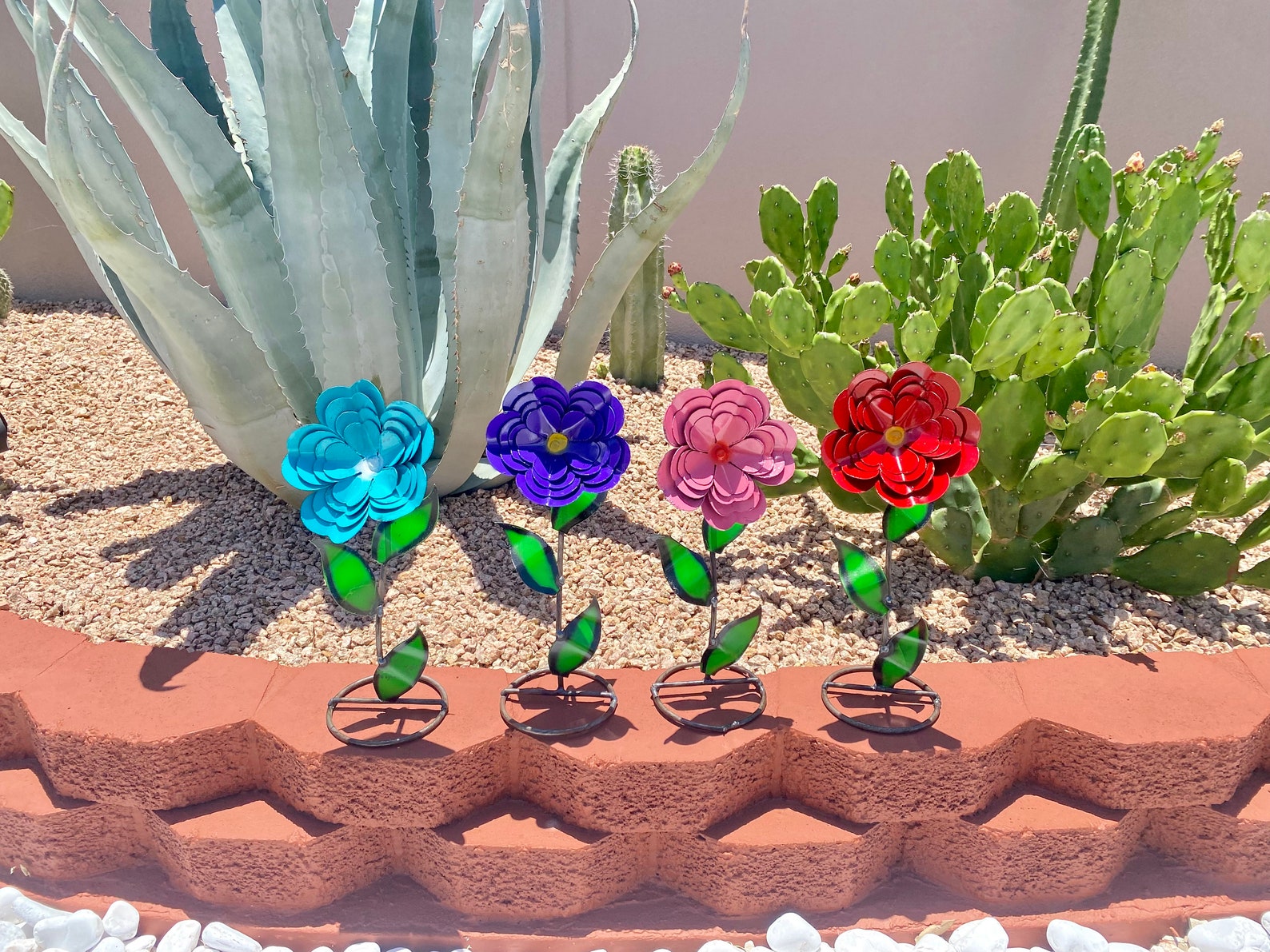 Metal Colorful Single Flower Yard Art Garden Decoration - Etsy