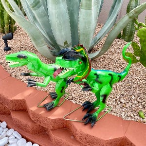 Handmade Metal T Rex Dilophosaurus Dinosaur | Yard Art Garden Decor ...