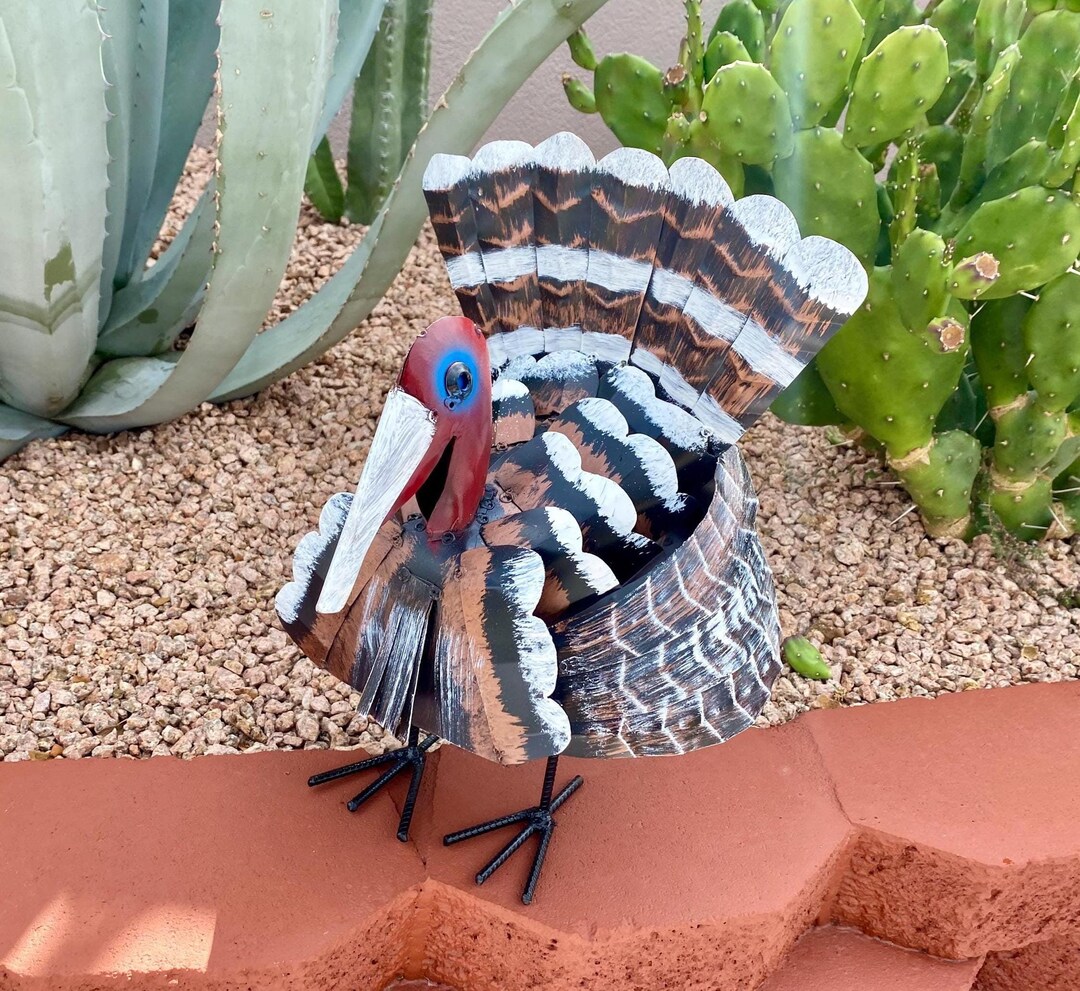 Large Handmade Metal Wild Turkey Bird Thanksgiving | Farmhouse Yard Art ...