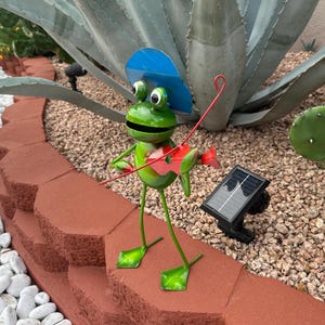 Handmade Metal Frog Playing Violin | Whimsical Mariachi Farmhouse Yard ...