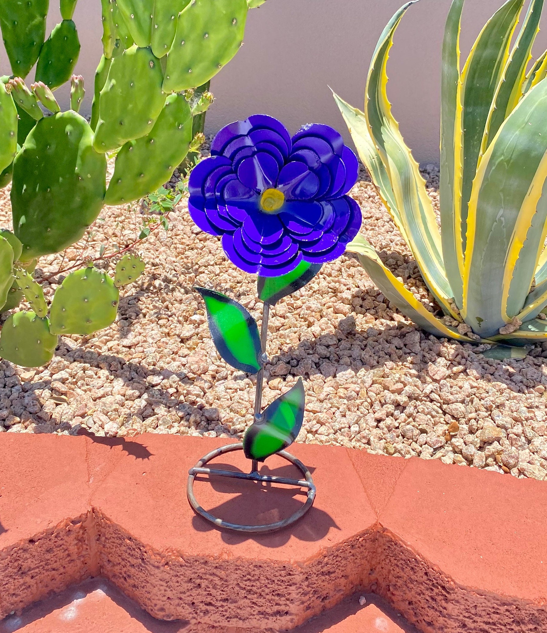 Metal Colorful Single Flower Yard Art Garden Decoration - Etsy