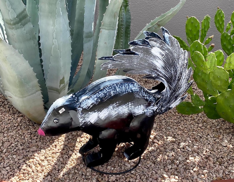 Handmade Metal Stinky Skunk | Yard Art Garden Decor | Artisan Made ...