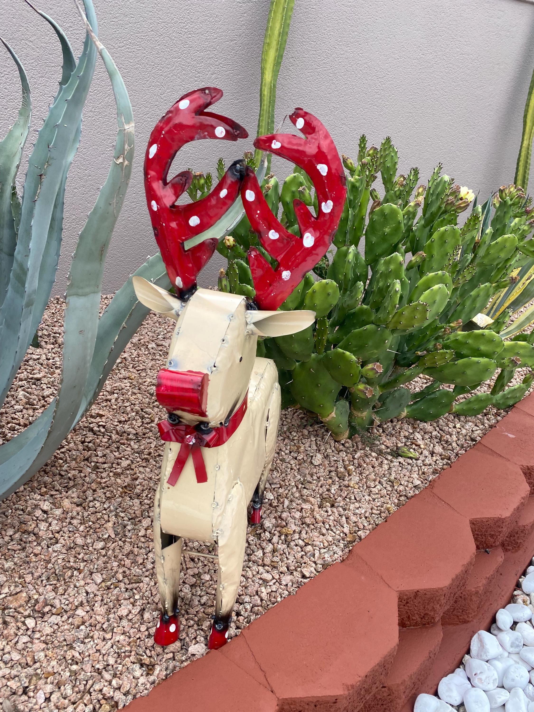 Lifesize Metal Rudolph the Red Nosed Reindeer Merry Christmas Gift Yard ...
