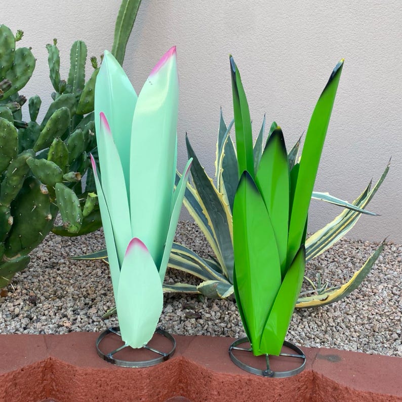 Lifesize Handmade Metal Long Agave | Farmhouse Yard Art Garden Decor ...