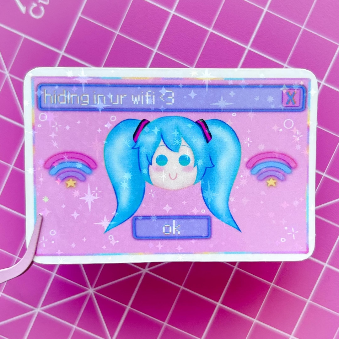 Miku “hiding in Your Wifi” Sticker | Vocaloid Inspired Vinyl ...