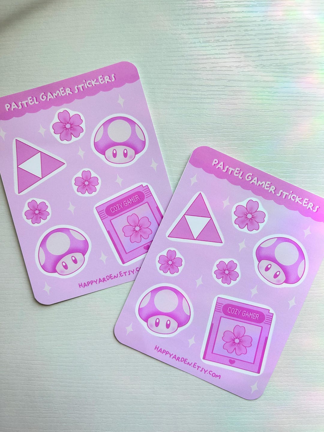 Pastel Gamer Sticker Sheet | Kawaii Pink Matte Vinyl Stickers - Etsy