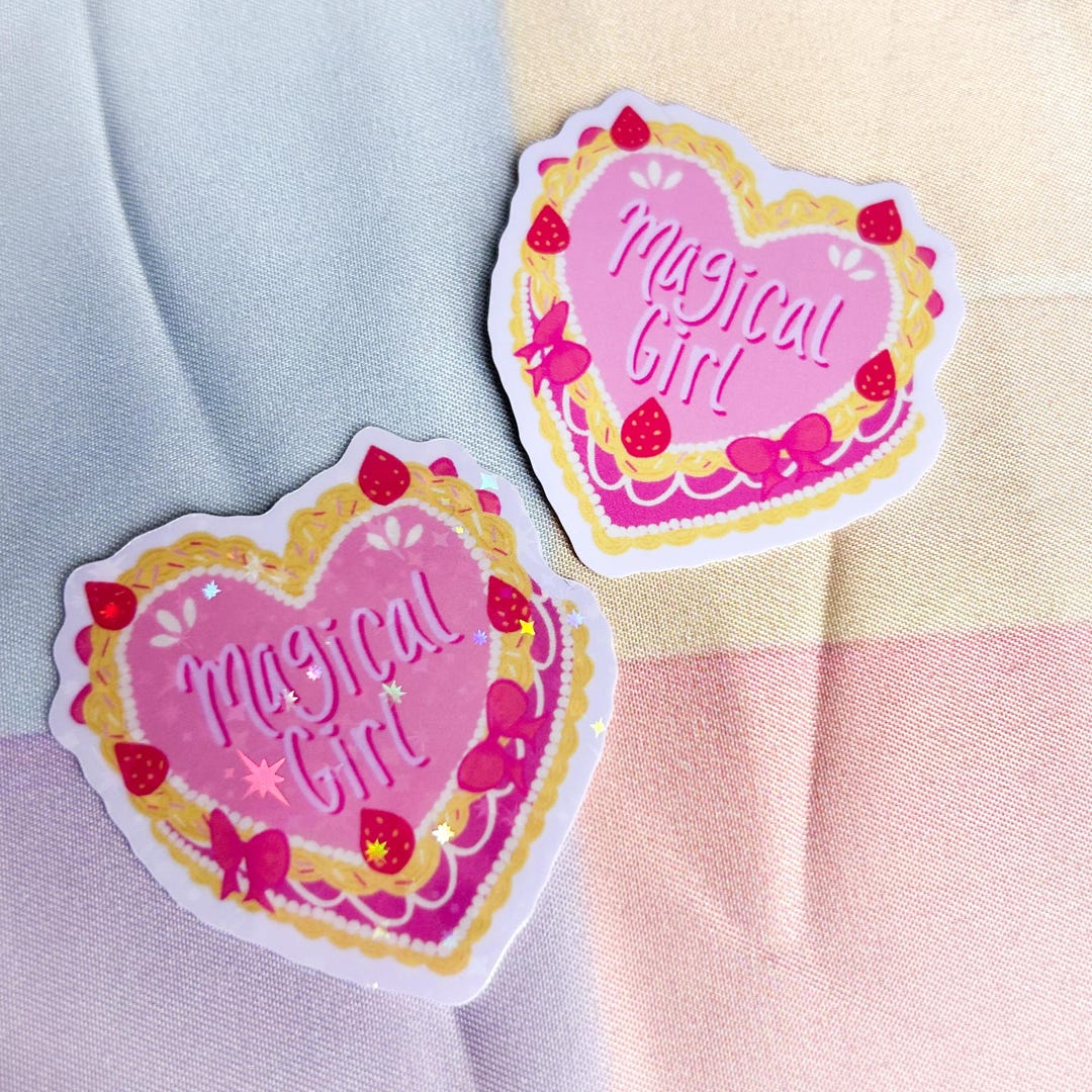 Magical Girl Cake Sticker | Madoka Magica Inspired | 2 Inch Vinyl Die ...