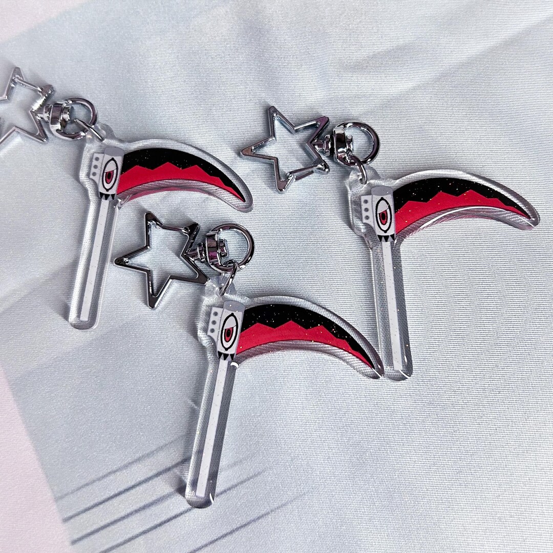 Soul Eater Inspired Scythe Charm | Anime Acrylic Keychain Charm - Etsy