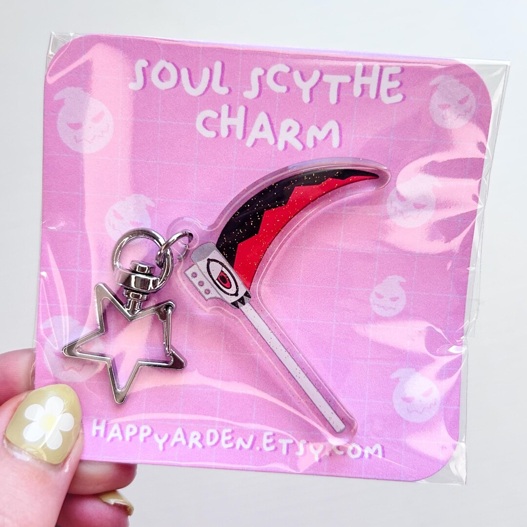 Soul Eater Inspired Scythe Charm | Anime Acrylic Keychain Bag Charm - Etsy