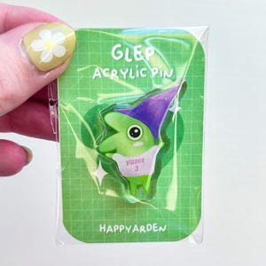 Glep Says “yippee!” Pin | Smiling Friends Inspired Glitter Epoxy Pin - Etsy