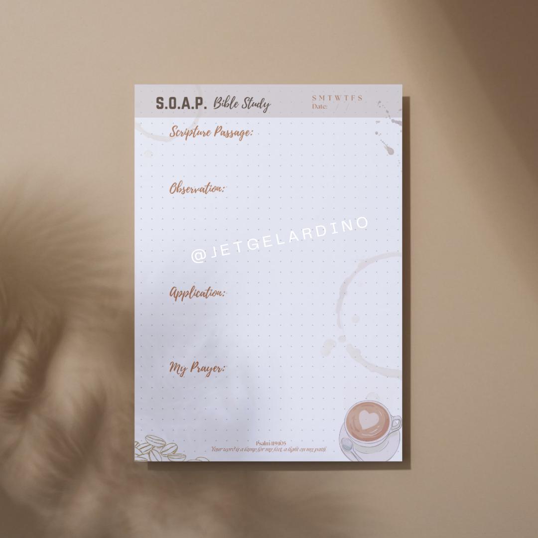 SOAP Method Bible Study Printable Dotted Sheet | Coffee-themed ...