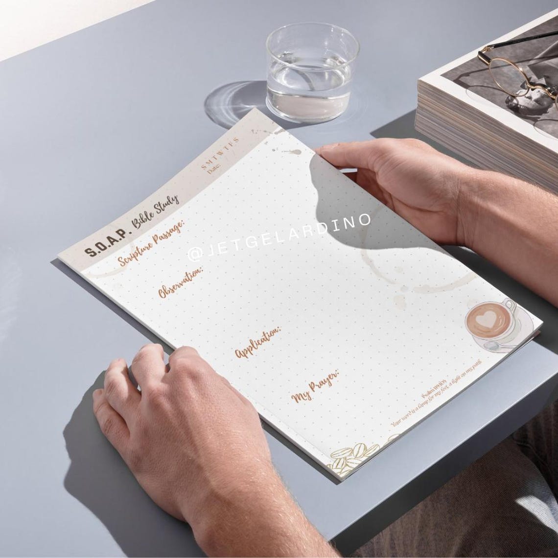 SOAP Method Bible Study Printable Dotted Sheet Coffee-themed ...