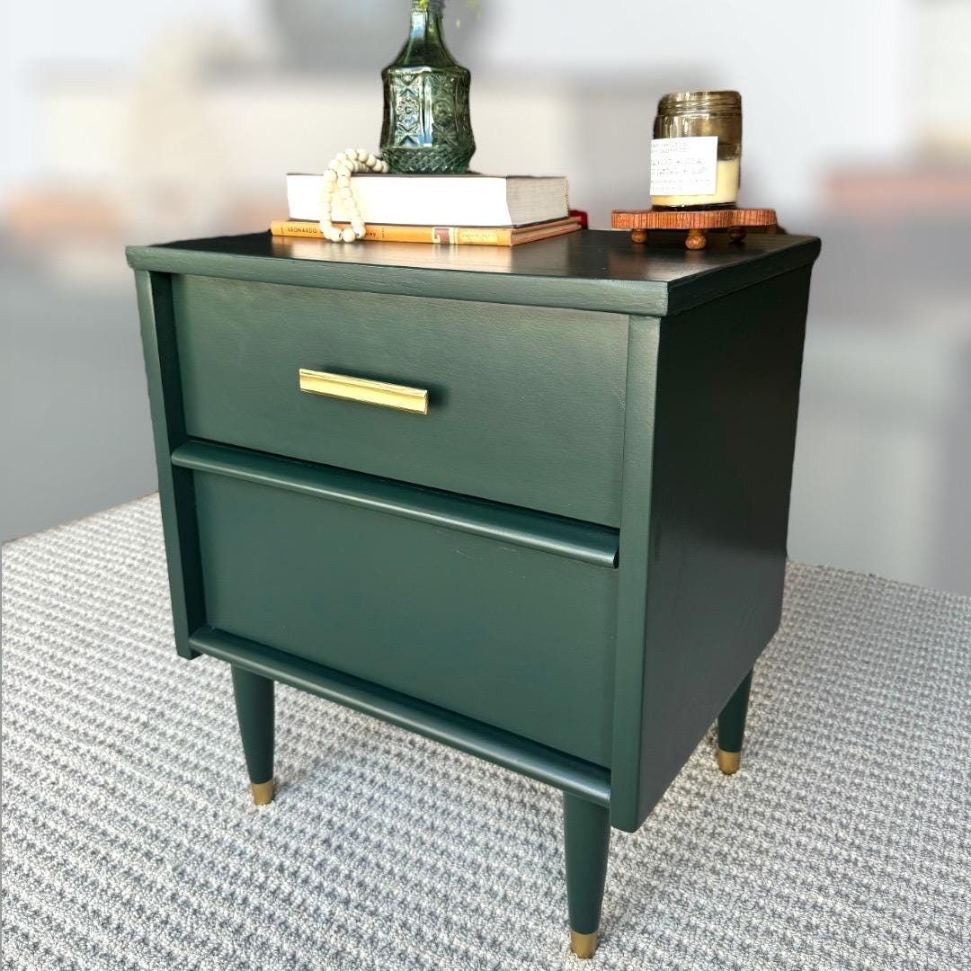 Mid Century Modern Green End Table - Etsy