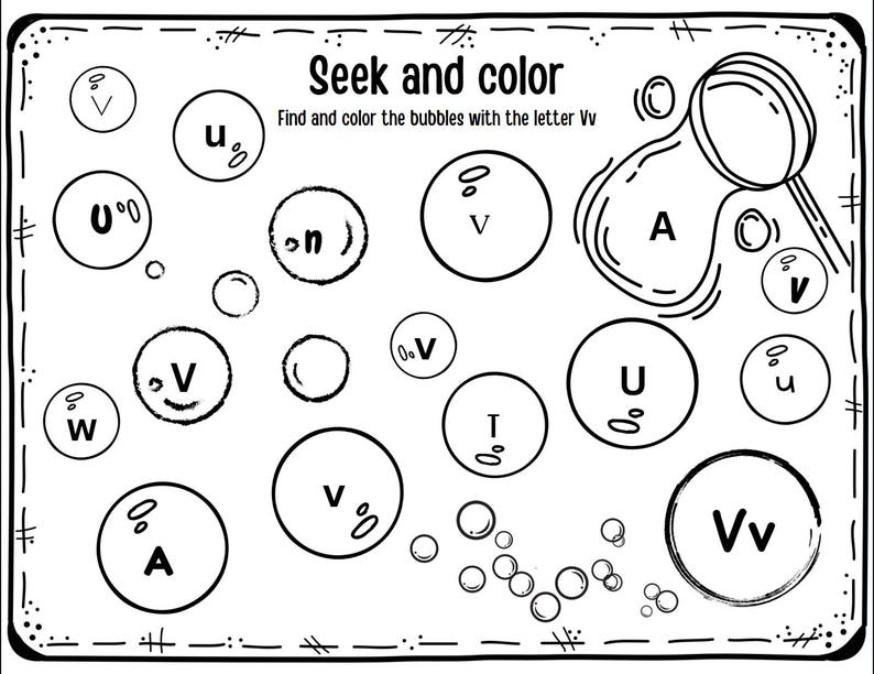Seek and Color Letter Identification - Etsy