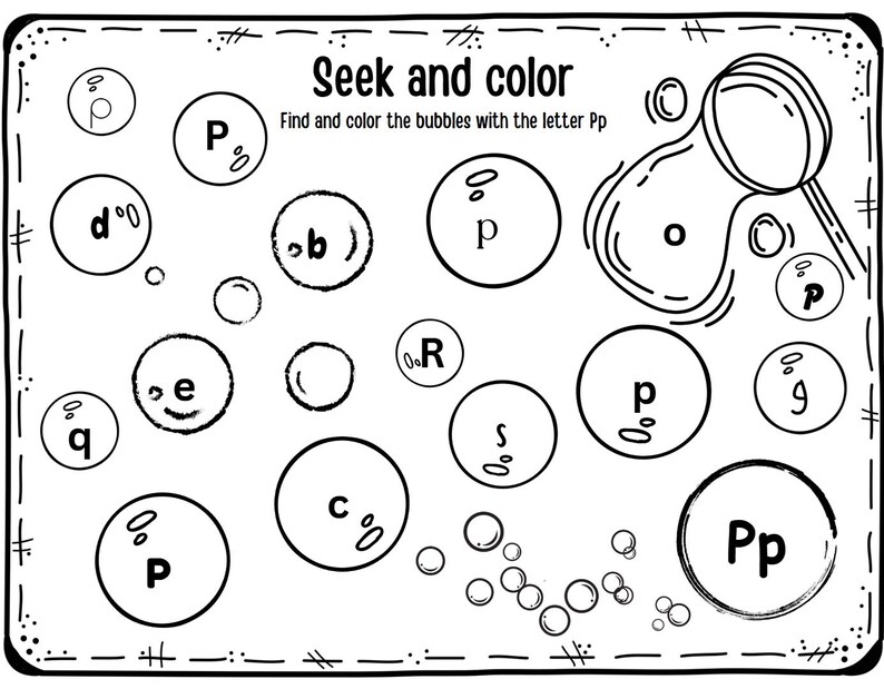 Seek and Color Letter Identification - Etsy