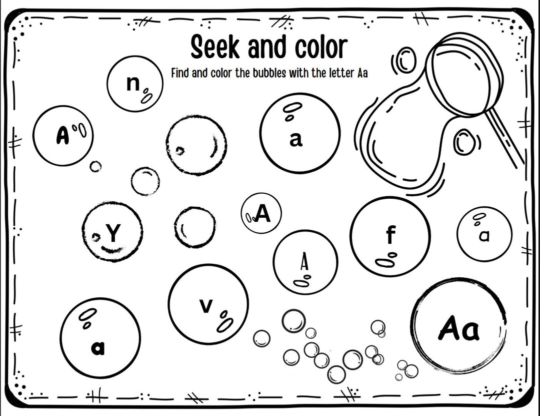 Seek and Color Letter Identification - Etsy