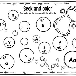 Seek and Color Letter Identification - Etsy