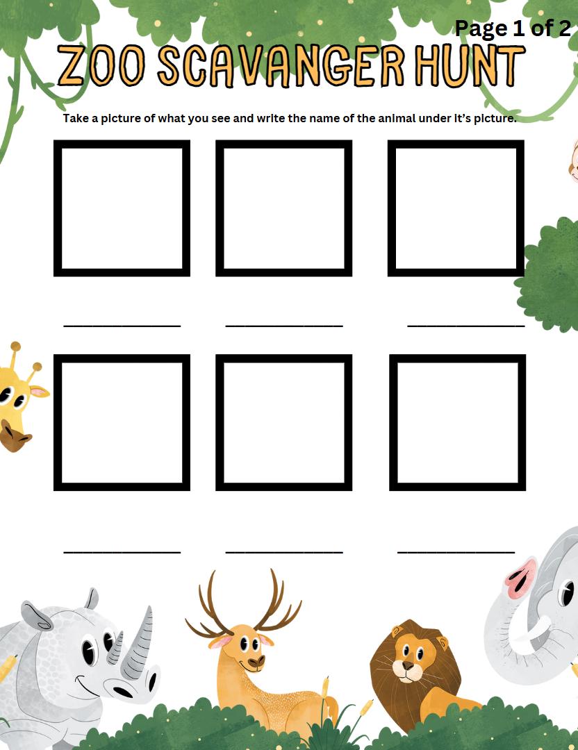 Zoo Scavenger Hunt - Etsy