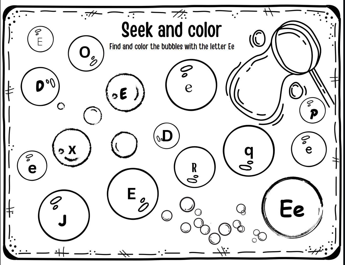 Seek and Color Letter Identification - Etsy