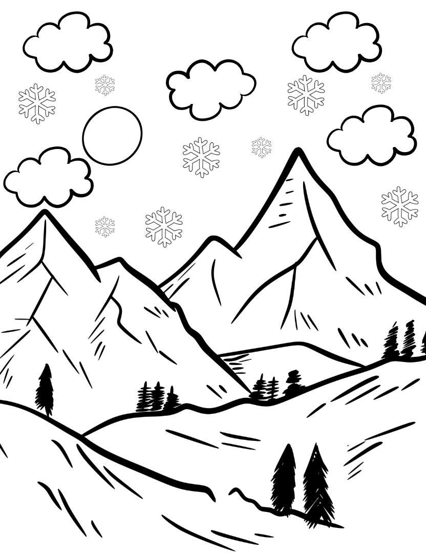 Winter Digital Coloring Book - Etsy