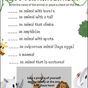Zoo Scavenger Hunt - Etsy