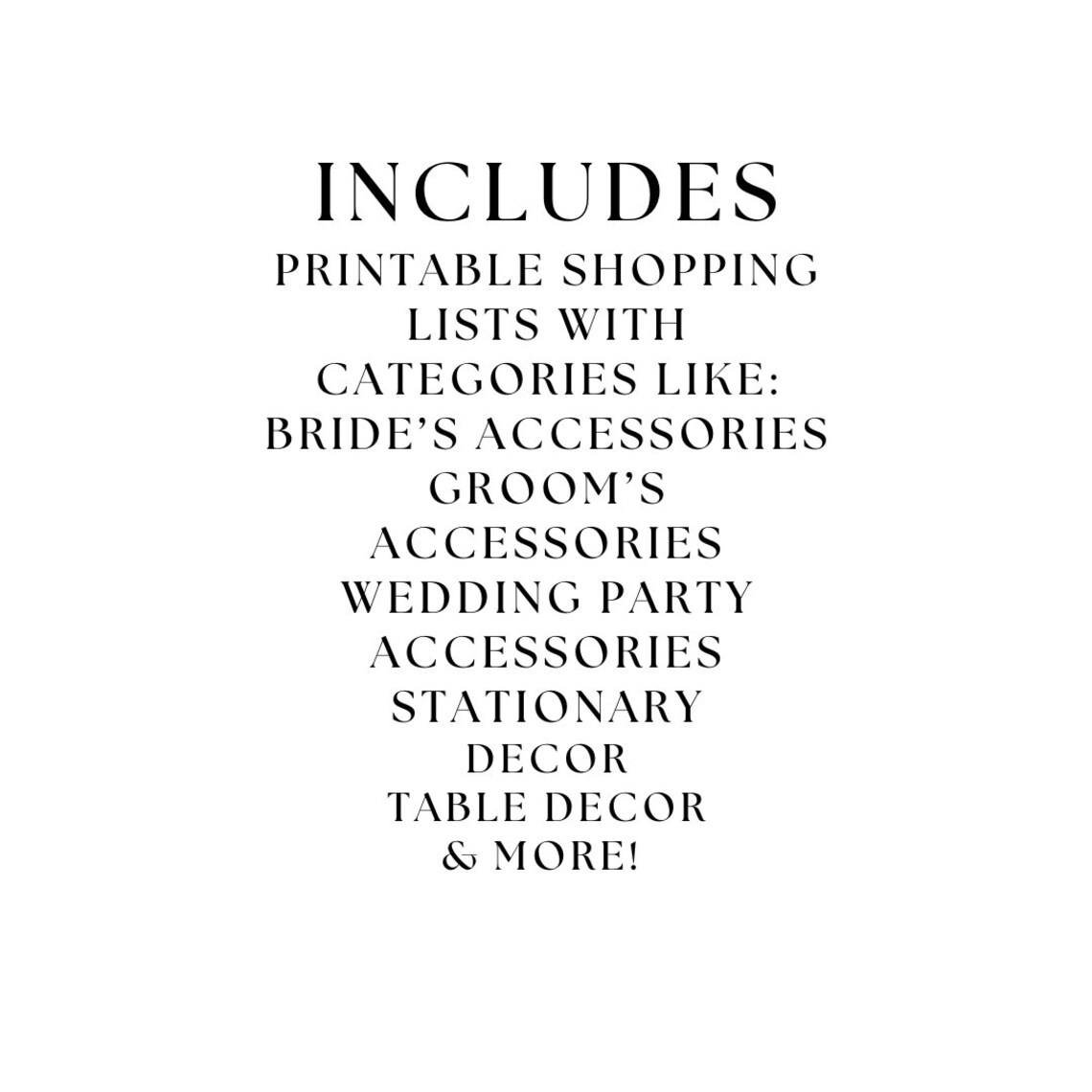 Wedding Shopping List - Etsy
