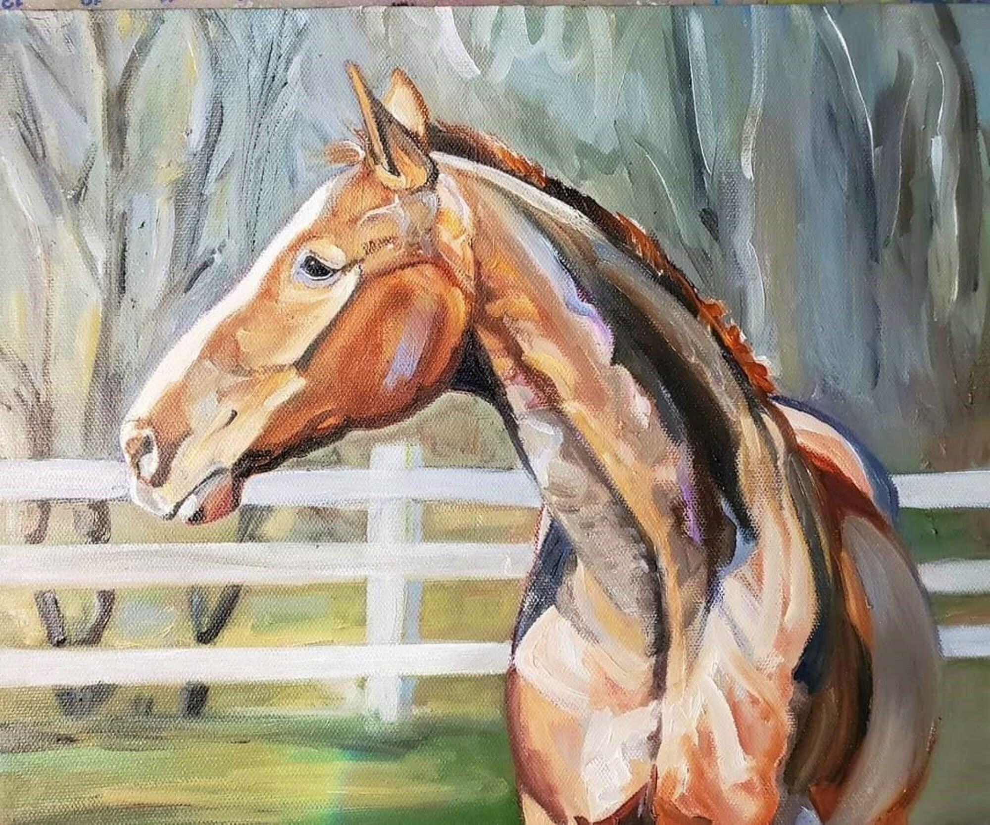 Custom horse painting horse artist painting from your photo | Etsy