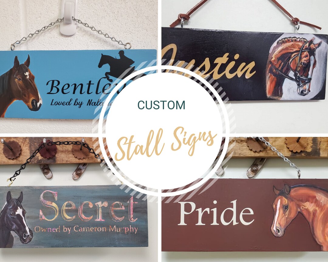 Custom Stall Sign, Painted Horse Sign, Horse Stall Sign, Painted Stall ...