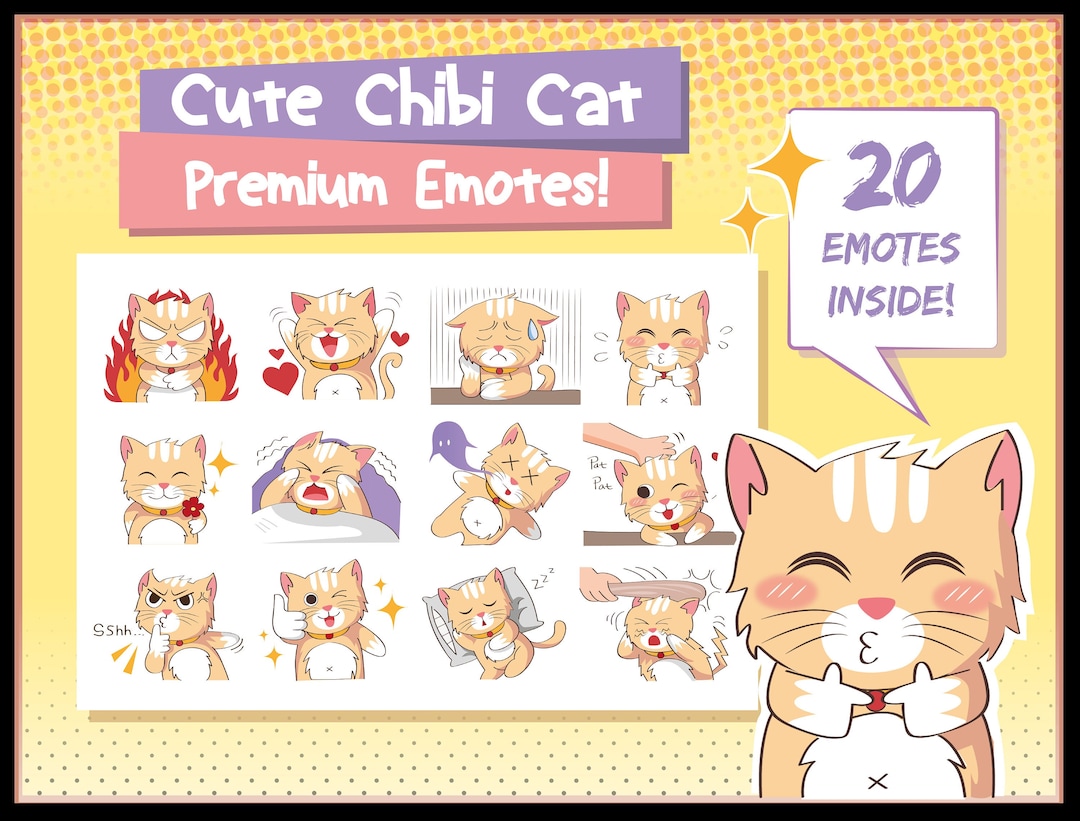 10 Pcs Cute Cat Emotes Cats Emote for Twitch Twitch Emote Emotes Badge ...