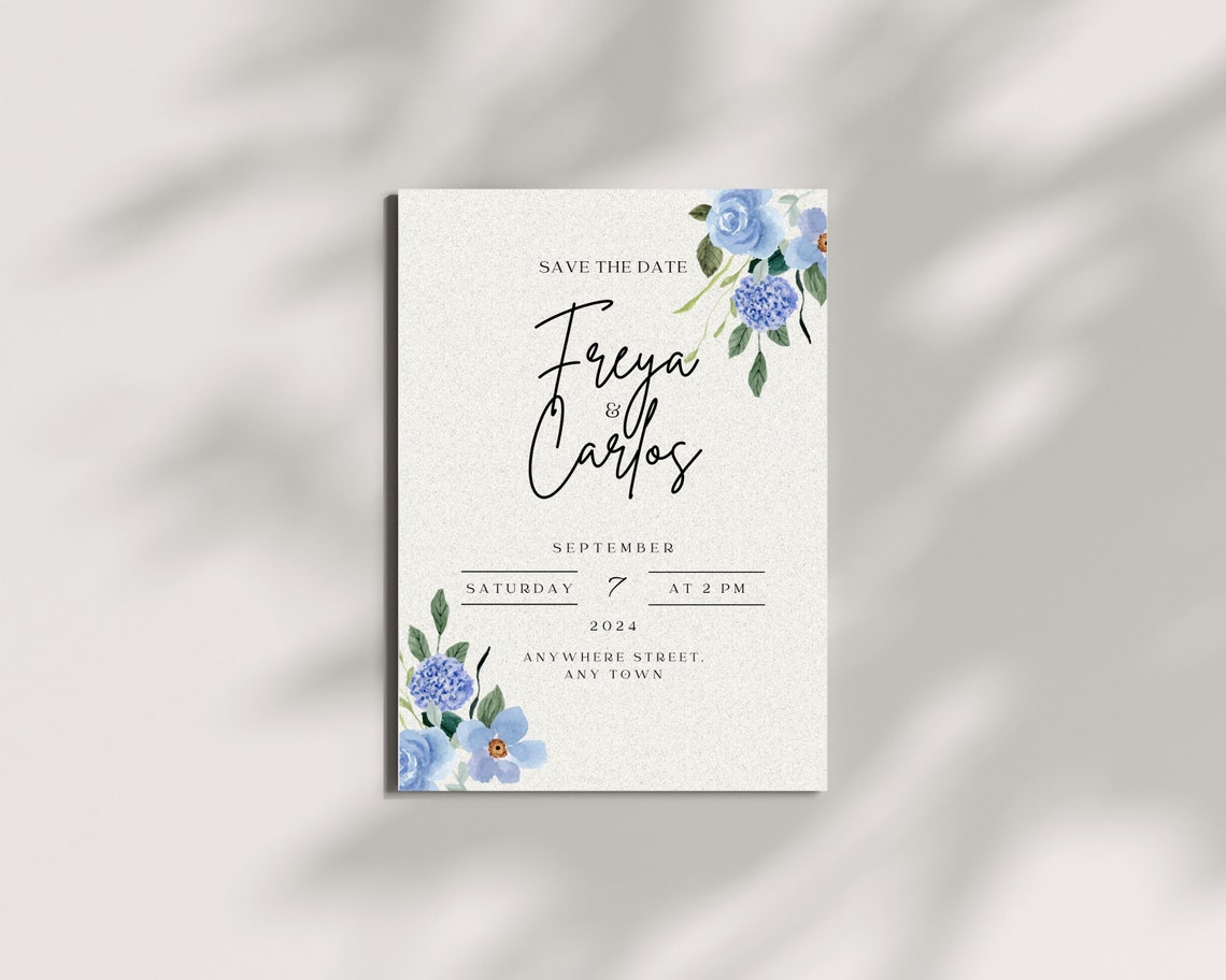 INSTANT DOWNLOAD, Wedding Invitations, Printable Save the Date Template ...