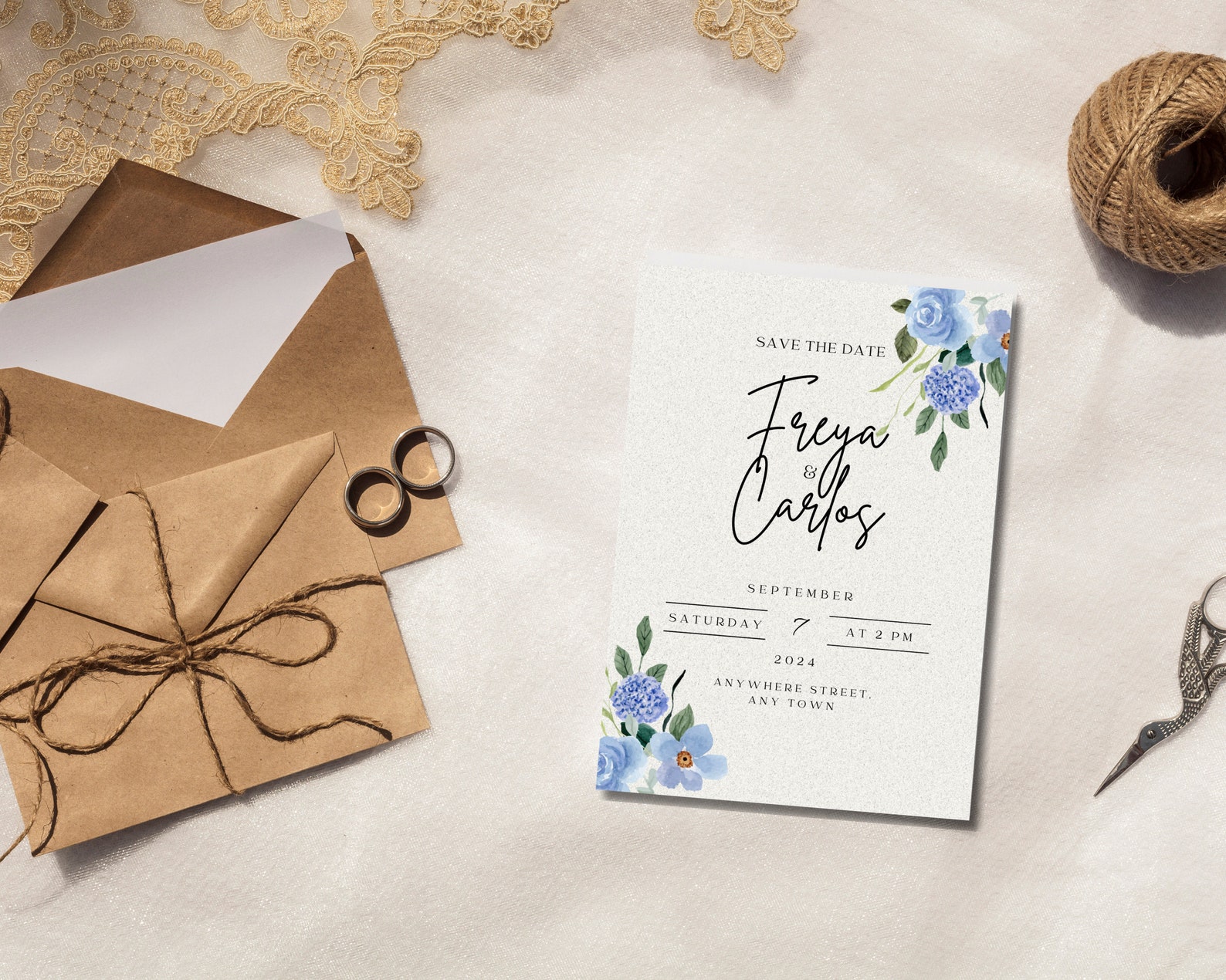 INSTANT DOWNLOAD, Wedding Invitations, Printable Save the Date Template ...