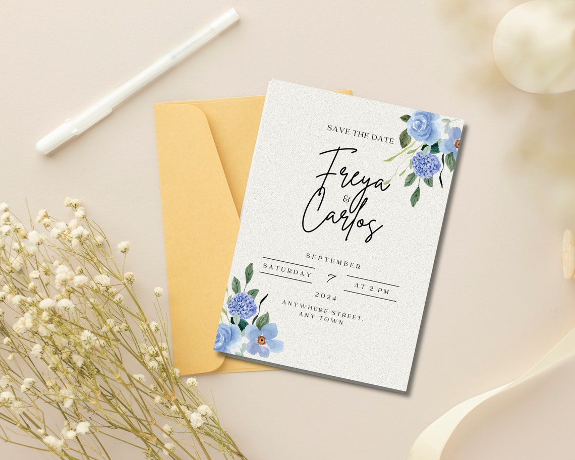INSTANT DOWNLOAD, Wedding Invitations, Printable Save the Date Template ...