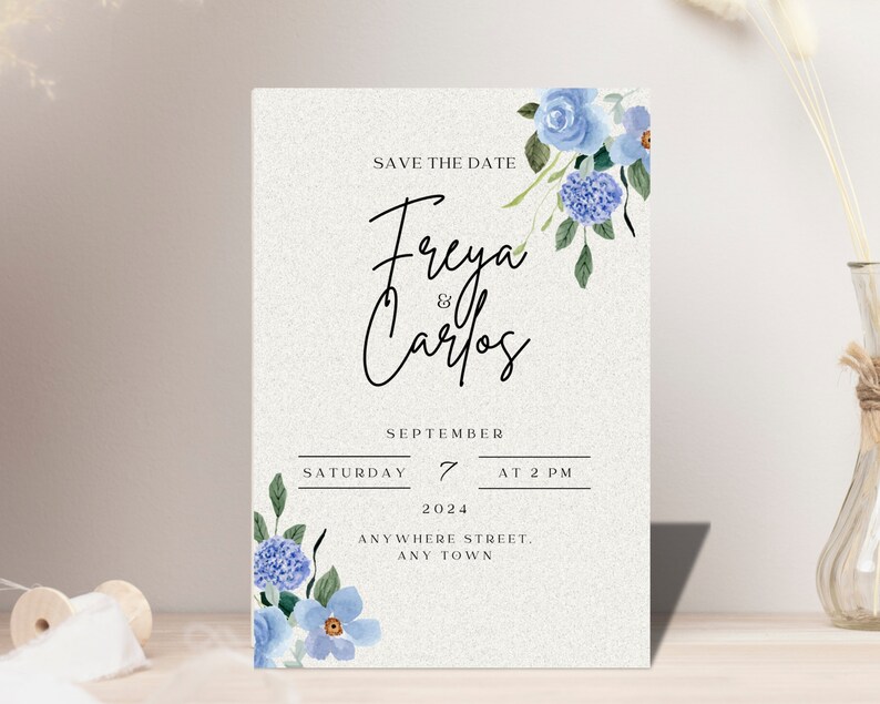 INSTANT DOWNLOAD, Wedding Invitations, Printable Save the Date Template ...