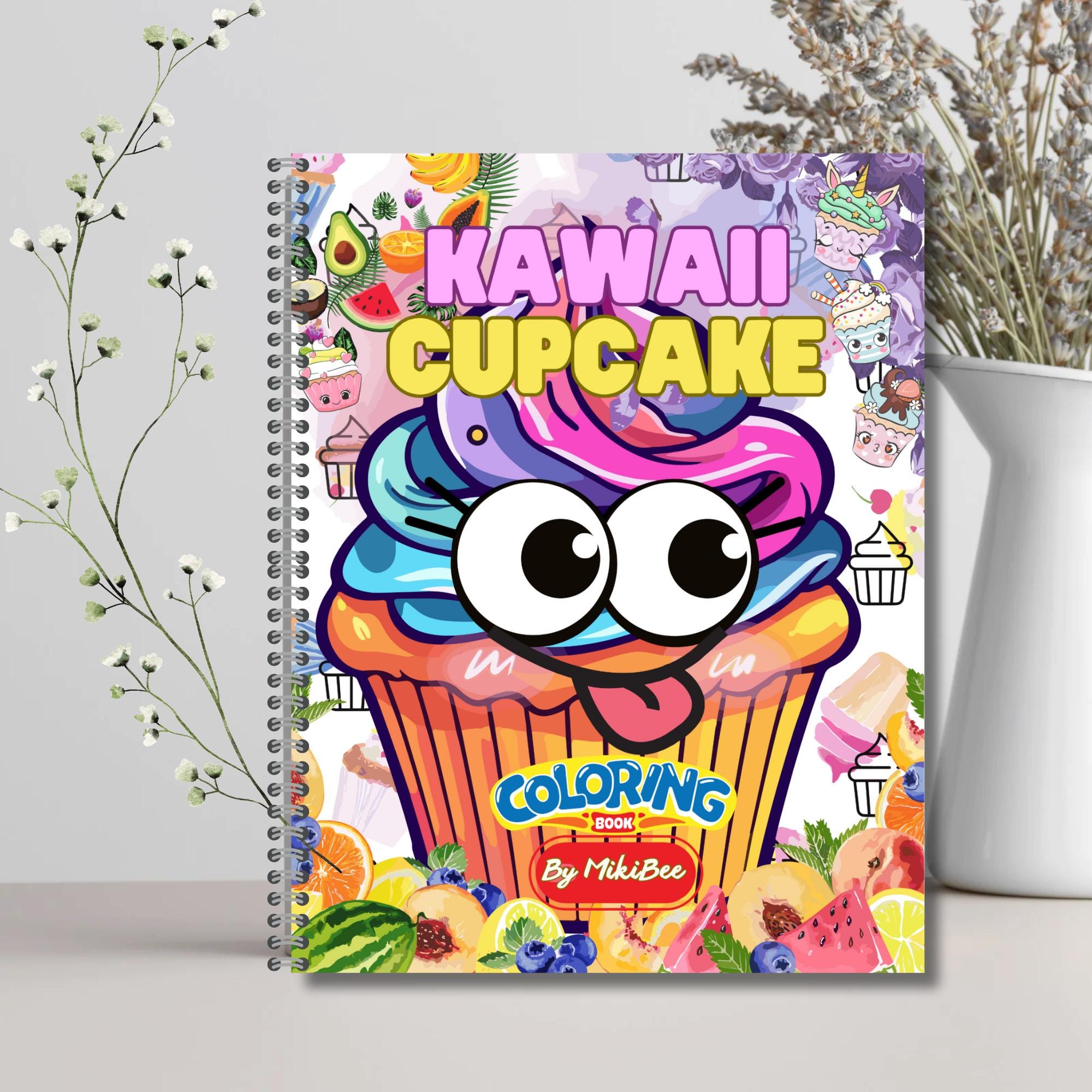 Printable Kawaii Cupcake Coloring Book for Kids: Cupcake Art Printable ...