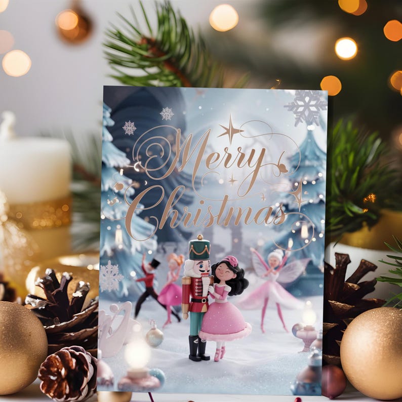 Festive Christmas Card Set - 5 Printable Digital Cards,greeting Cards ...