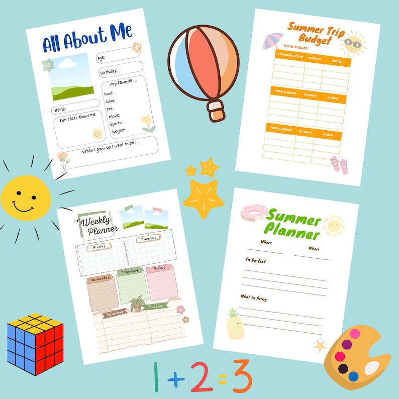 Kids Summer Activities Journal | Printable Daily Planner & Fun ...