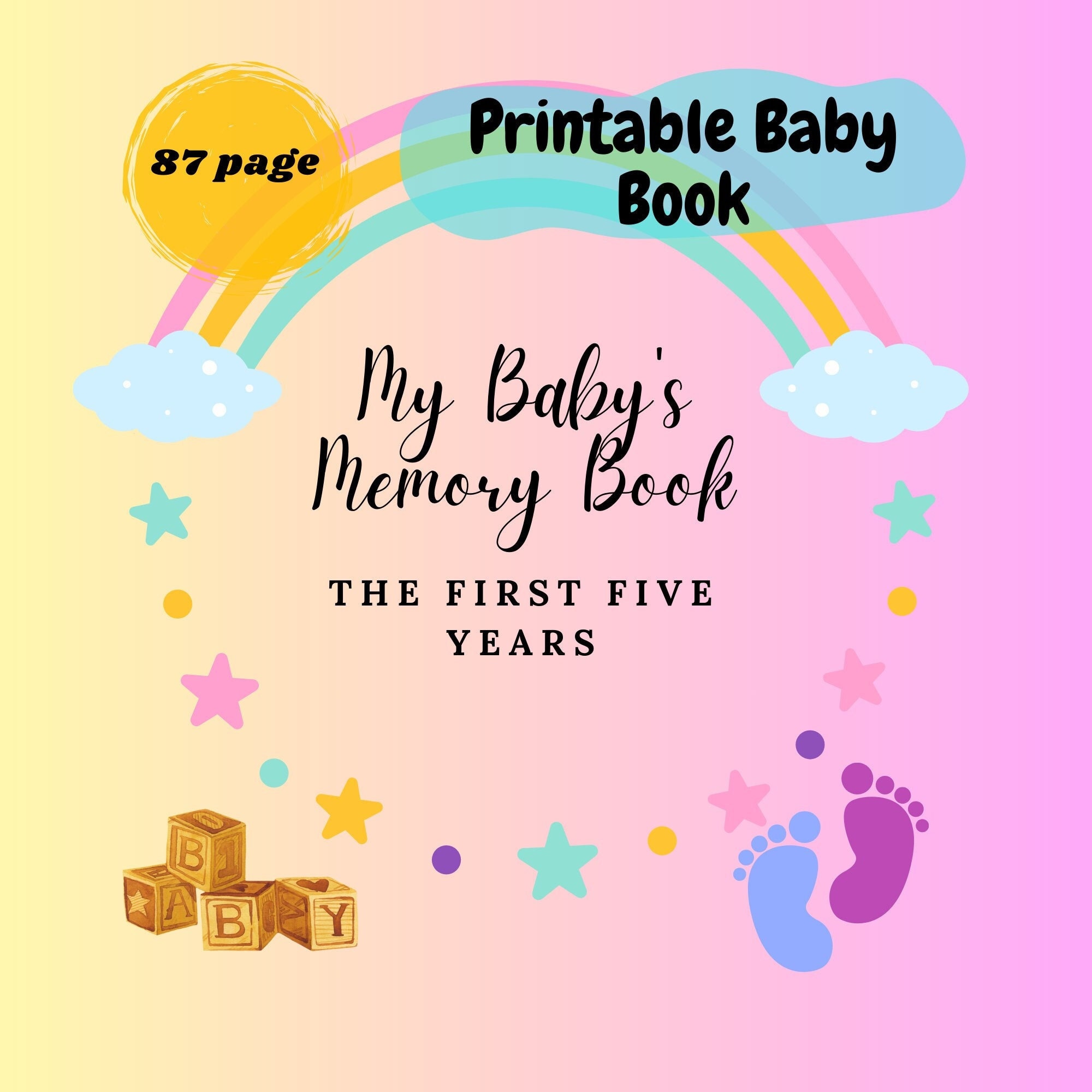 Printable Baby Memory Book: First Five Year| Baby Memory Book | Baby ...