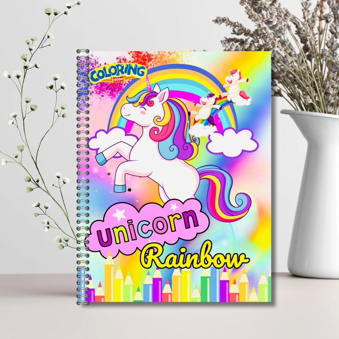 Unicorn Rainbow Coloring Book for Kids Ages 4-8 Adorable 55 Cute ...