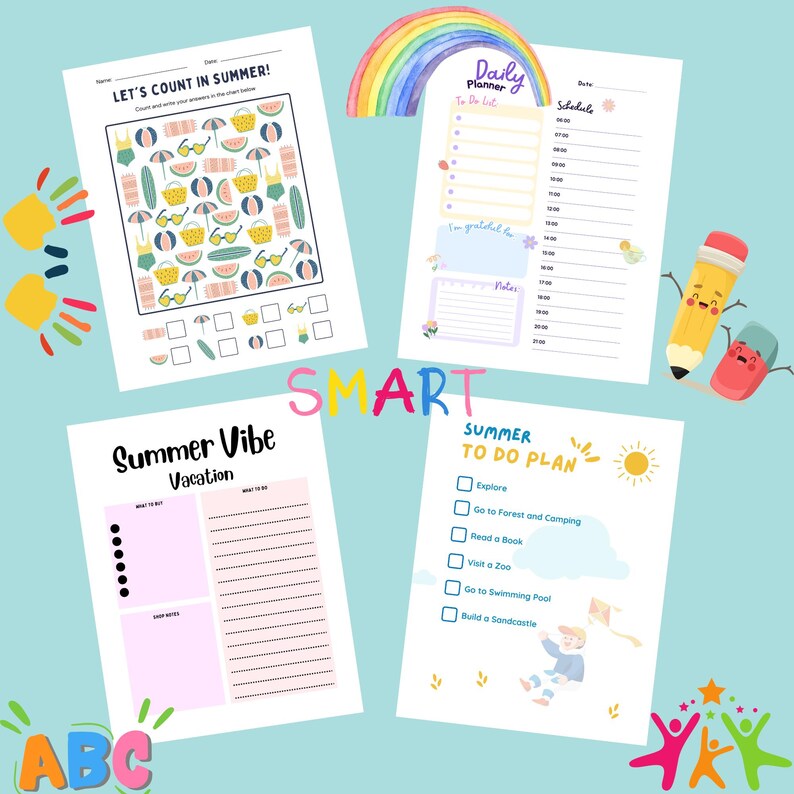 Kids Summer Activities Journal | Printable Daily Planner & Fun ...