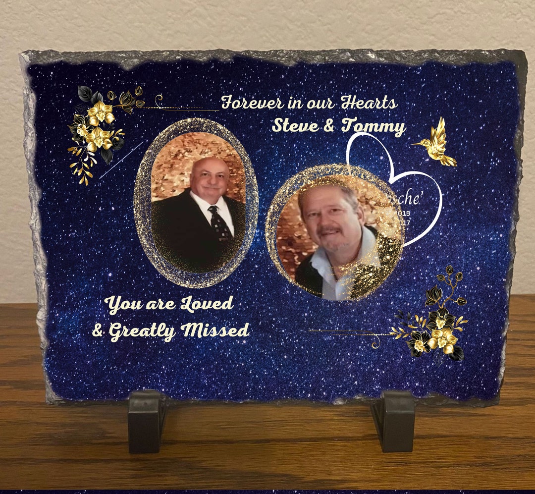 Personalized Person Memorial Photo Slate, "forever in Our Hearts ...