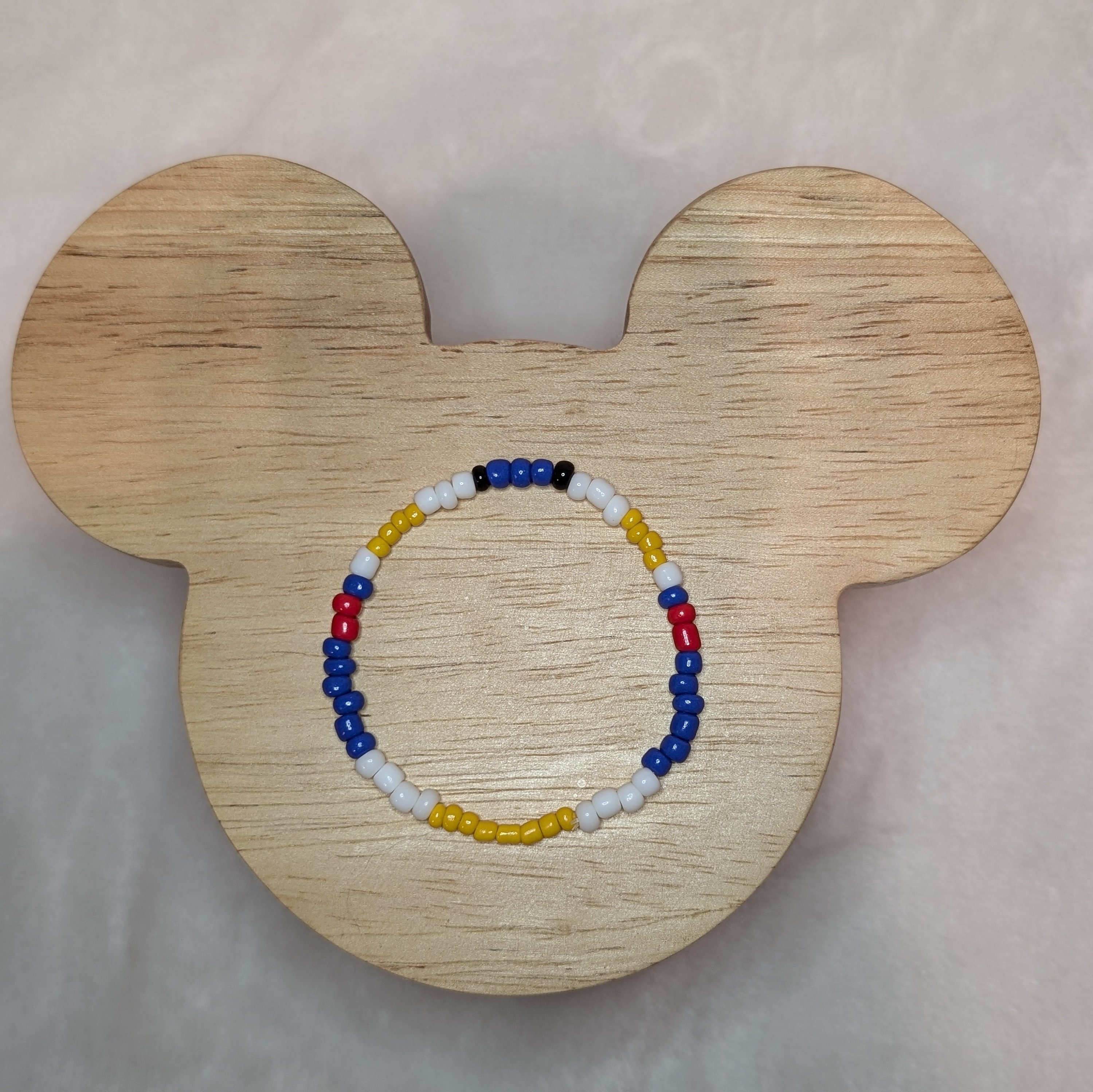 Mickey Mouse Disney Character Inspired Beaded Bracelets Custom - Etsy