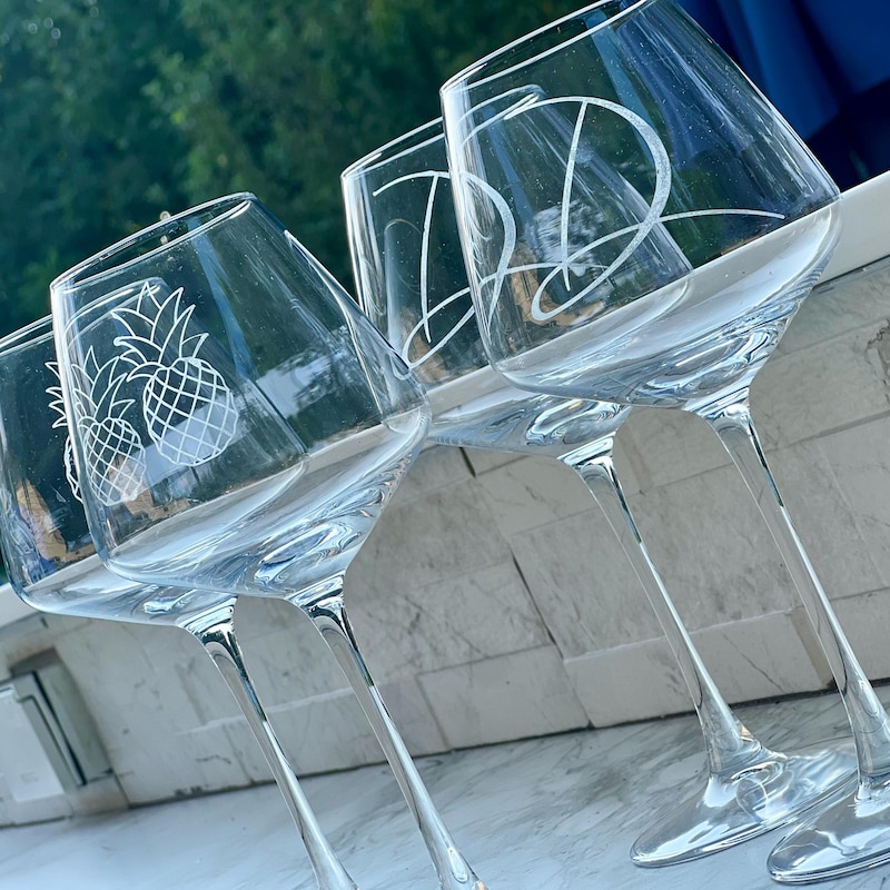 Monogrammed Glasses - Etsy