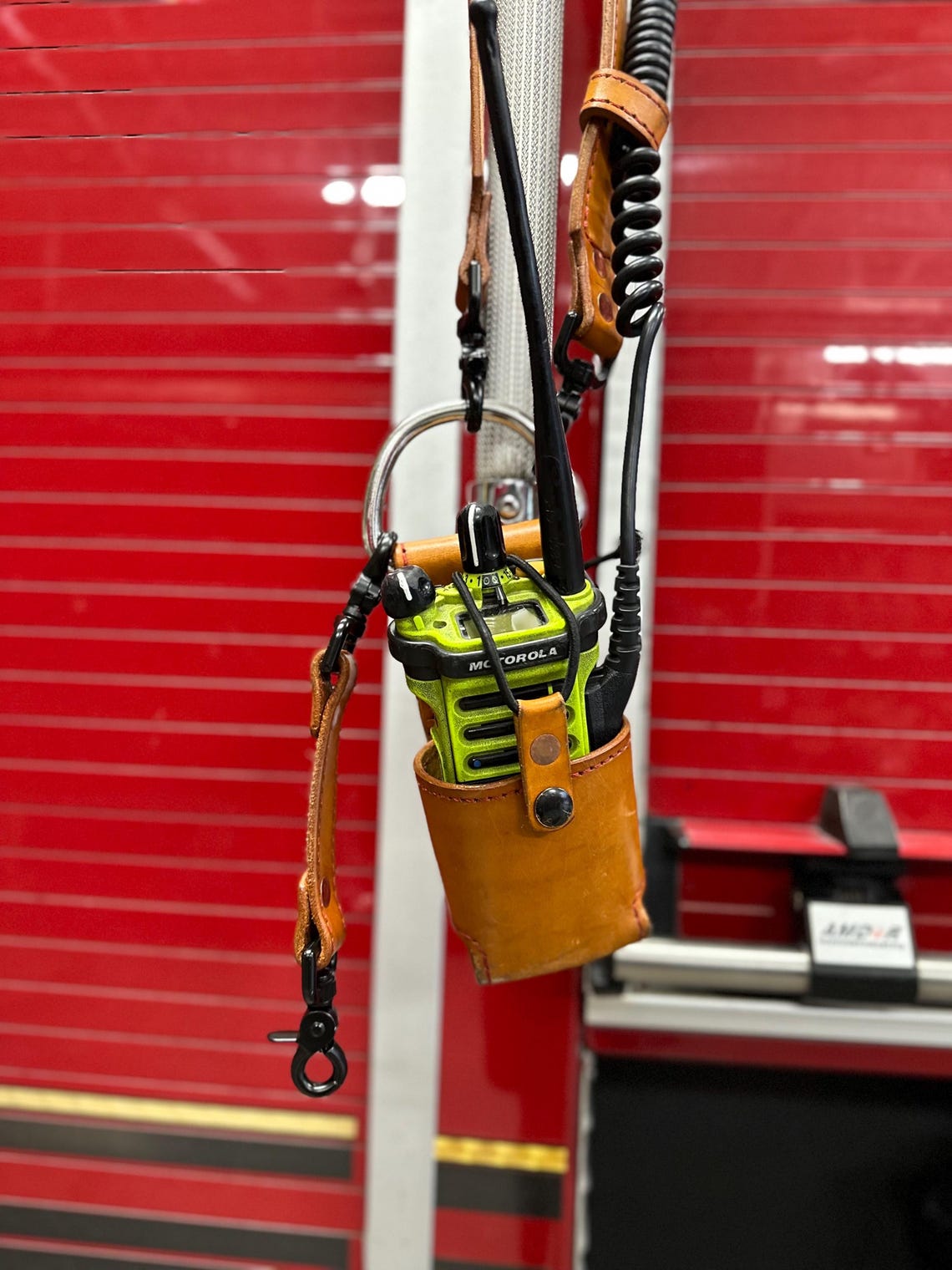 Firefighter Leather Radio Strap/bucket Combo - Etsy