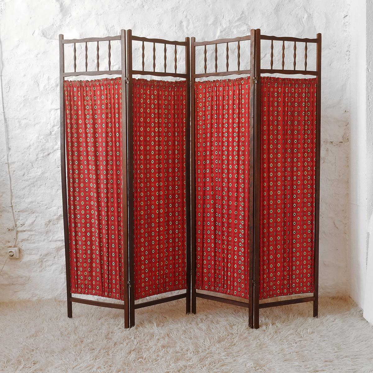 Mid-century French Folding Screen, 1960s, Vintage Room Divider Made in ...