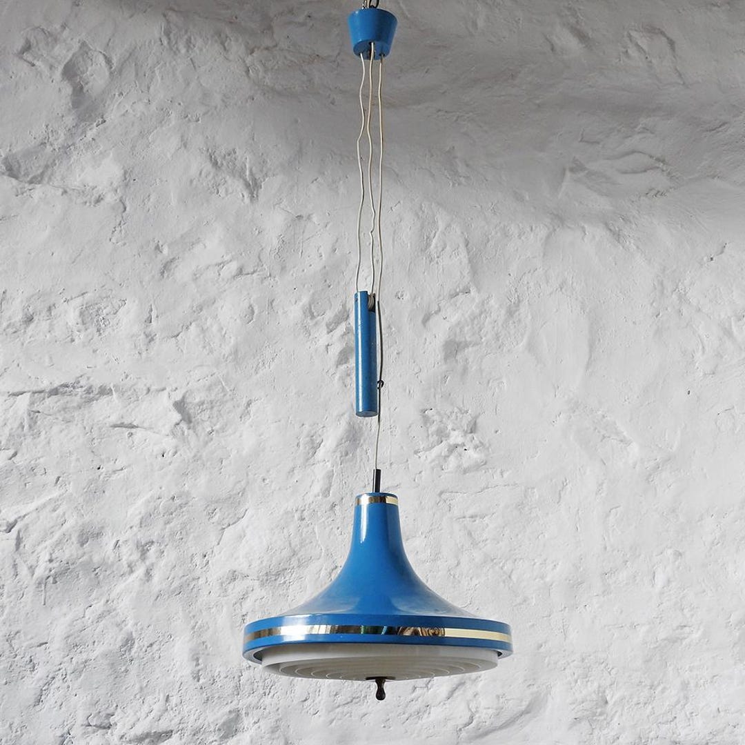 Mid-century 60s Pendant Light, Counterweight Lamp, Vintage Lamp, 1960s ...