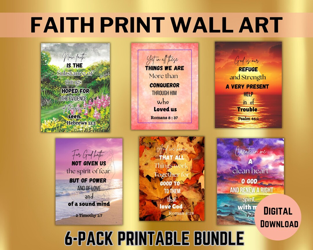 6-PACK PRINTABLE BUNDLE Prayer Wall Art | Inspirational Prayer Wall Art ...