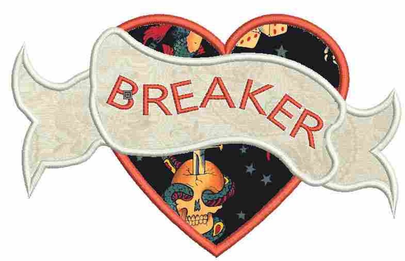 Heartbreaker Embroidery Applique Design File - Etsy